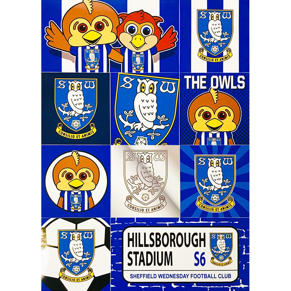 SWFC A4 Sticker Set - Sheffield Wednesday Football Club